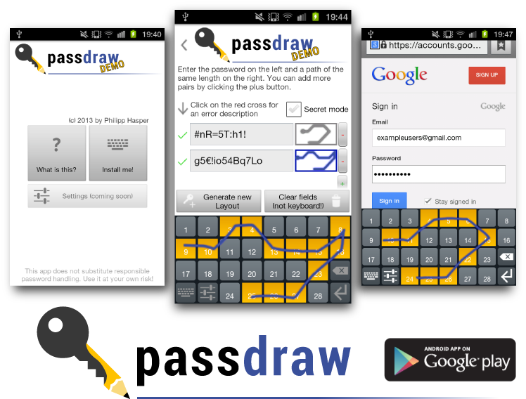 Passdraw - Don't type your passwords, draw them!